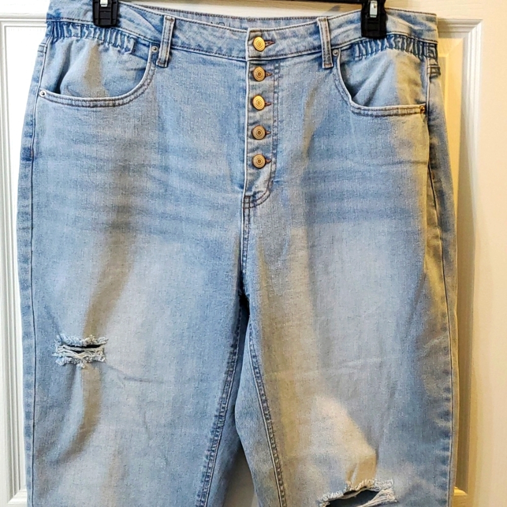 No Boundaries Junior Button Fly Straight Jeans Size 17 - Gem